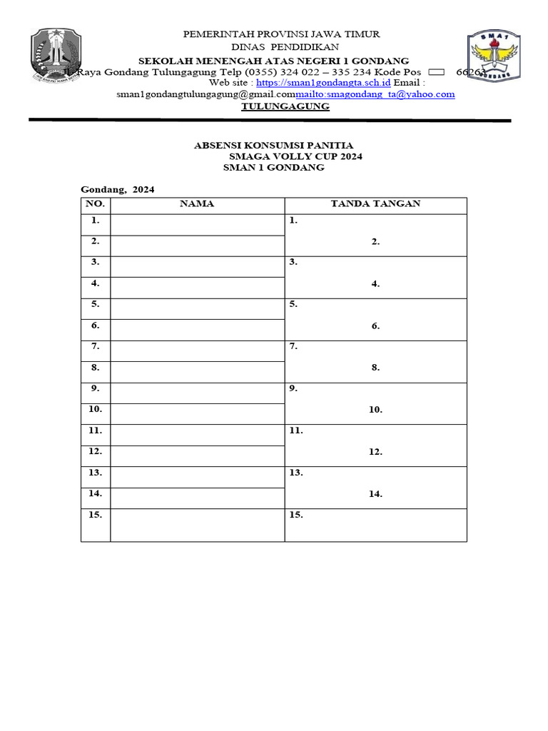 Absensi Panitia | PDF