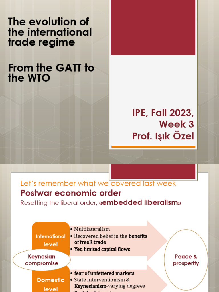 IPE-2023-Week 3-Lecture Slides | PDF | Most Favoured Nation | World Trade Organization