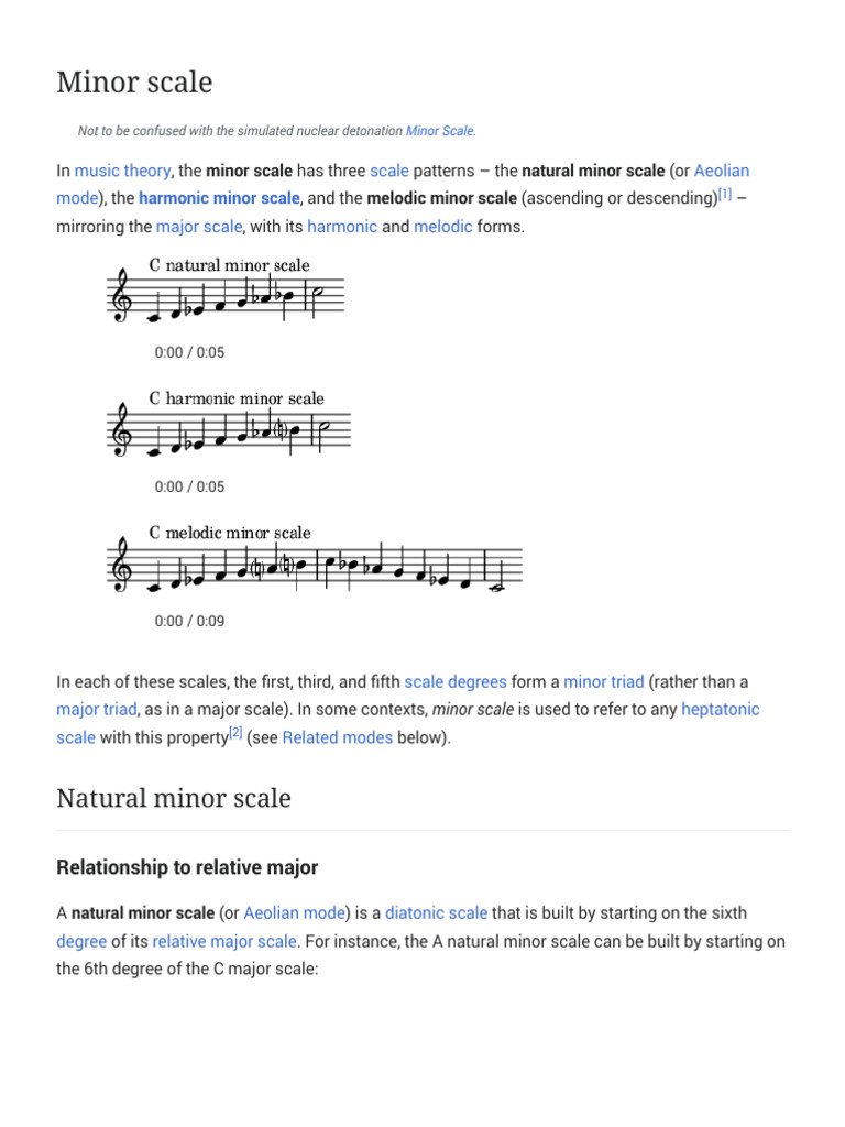 Minor scale | PDF | Minor Scale | Mode (Music)