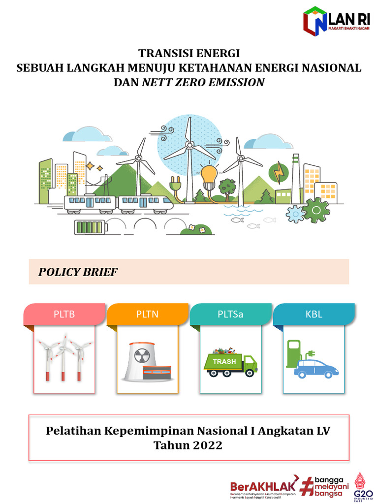 Policy Brief, TRANSISI ENERGI, SEBUAH LANGKAH MENUJU KETAHANAN ENERGI ...