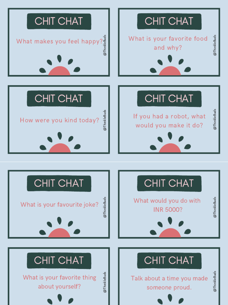 Chit Chat Cards | PDF