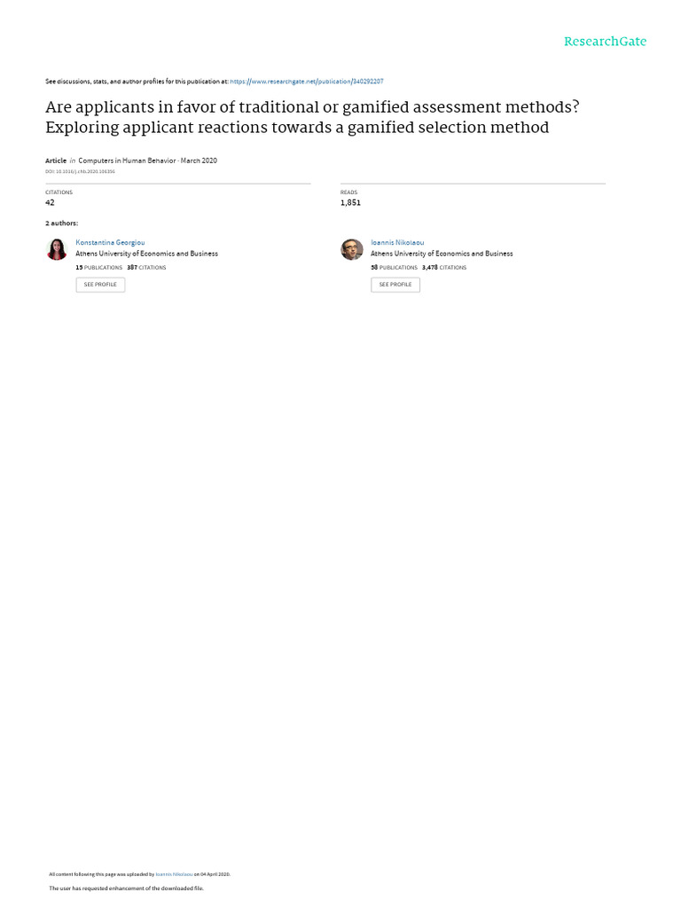Gamified vs Traditional Assessment Methods | PDF | Validity (Statistics ...