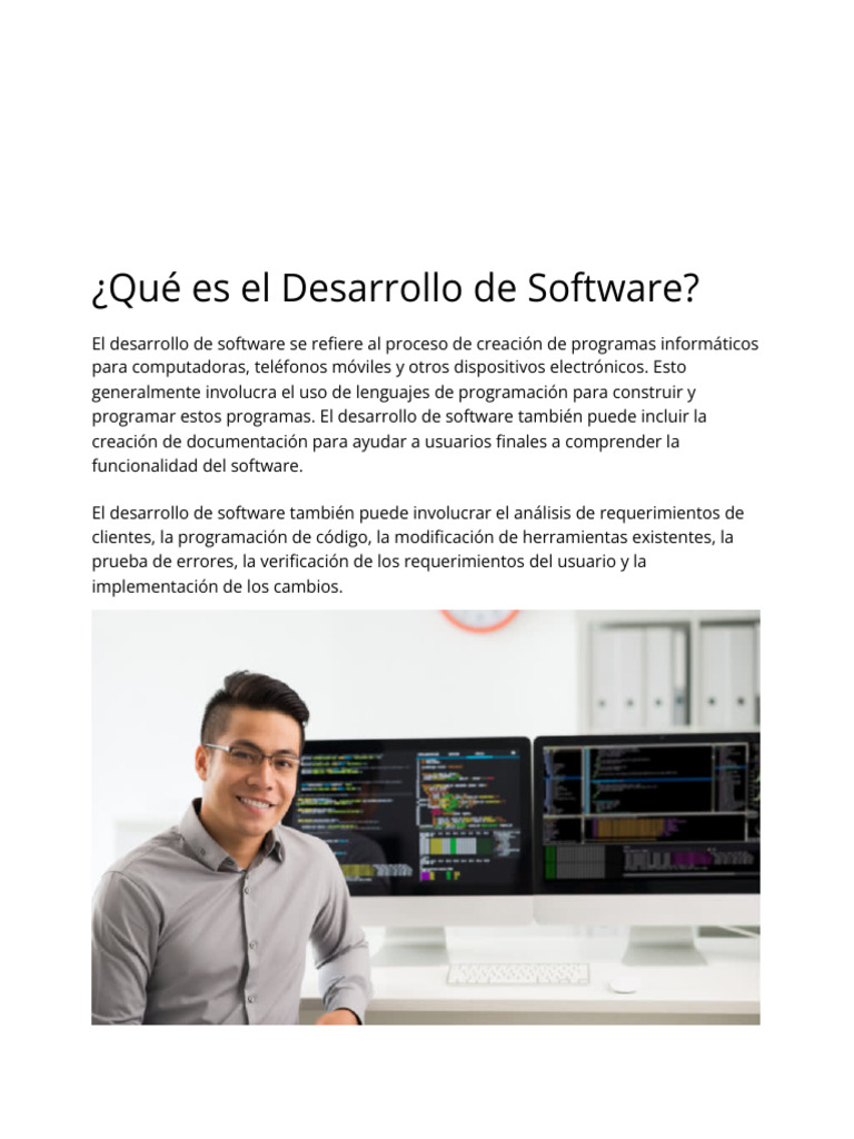 Desarrollo de Software | Descargar gratis PDF | Software | Lenguaje de programación