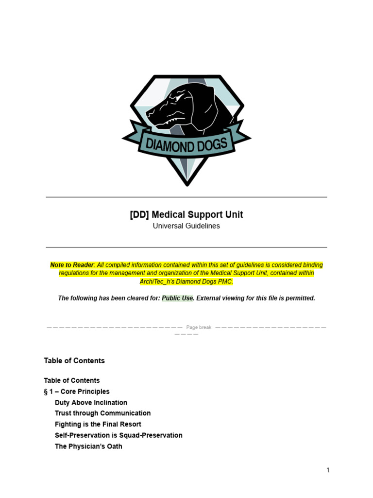 Medical Support Unit Guidelines | PDF | Science & Mathematics