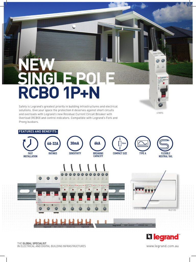 NEW Single Pole: Rcbo 1P+N | PDF | Power (Physics) | Electrical Wiring