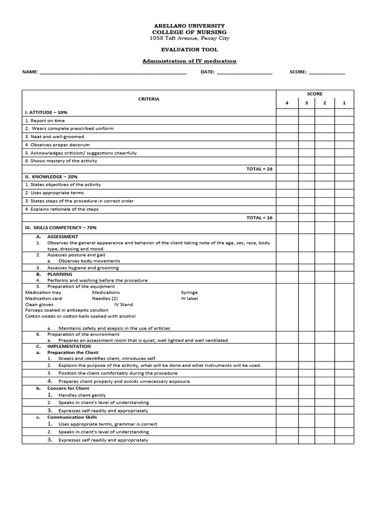 Administration of IV Medication e Tool | PDF | Intravenous Therapy ...