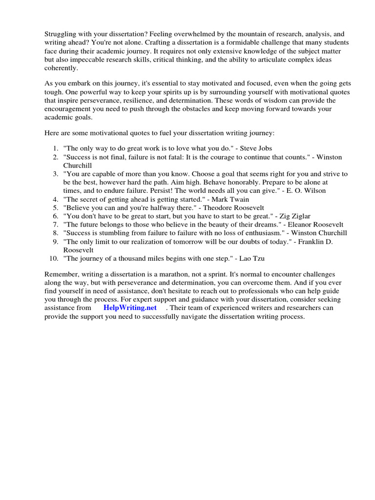 Motivational Quotes For Dissertation Writing | PDF | Thesis | Jeans