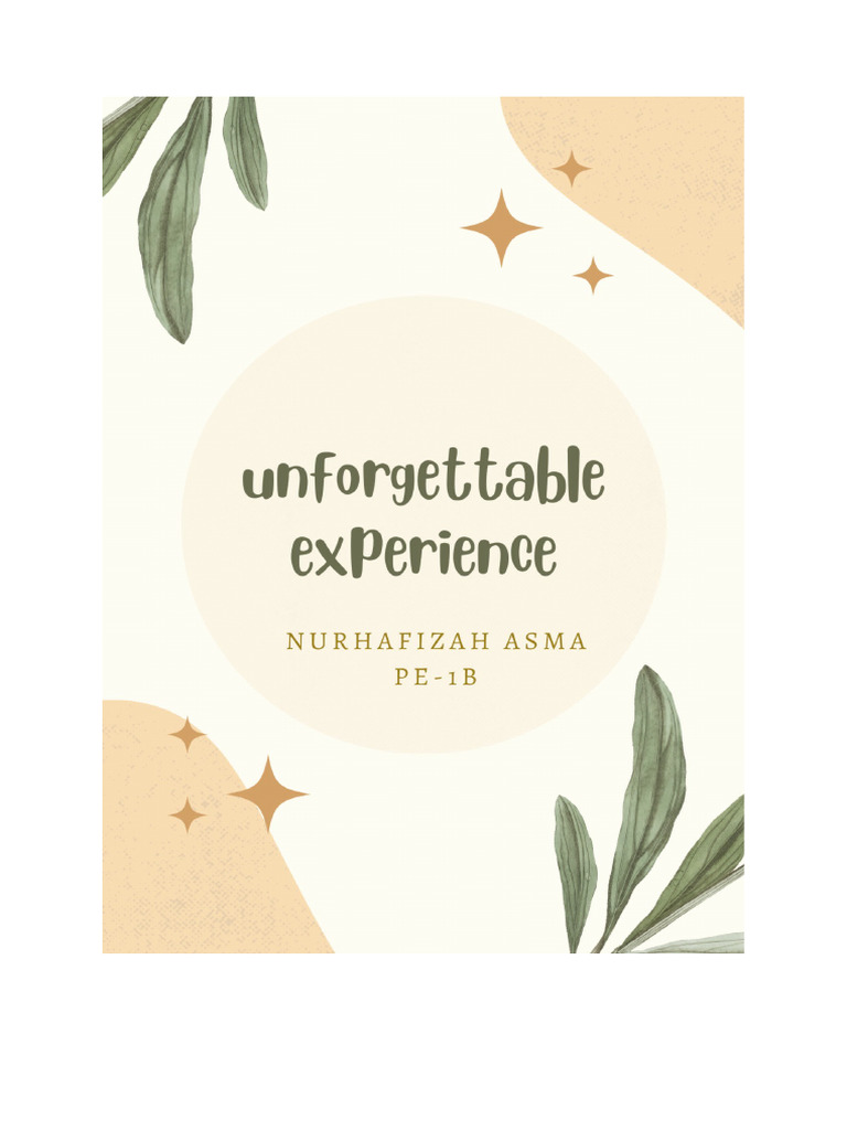 Unforgettable Experience | PDF