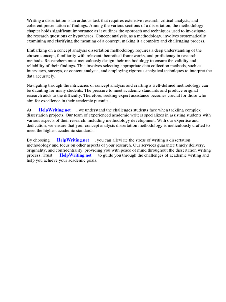Concept Analysis Dissertation Methodology | PDF | Methodology | Thesis