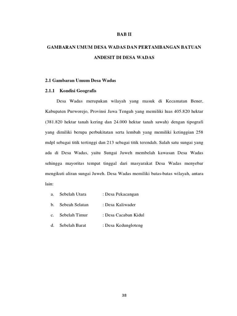 Gamabaran Umum Desa Wadas | PDF