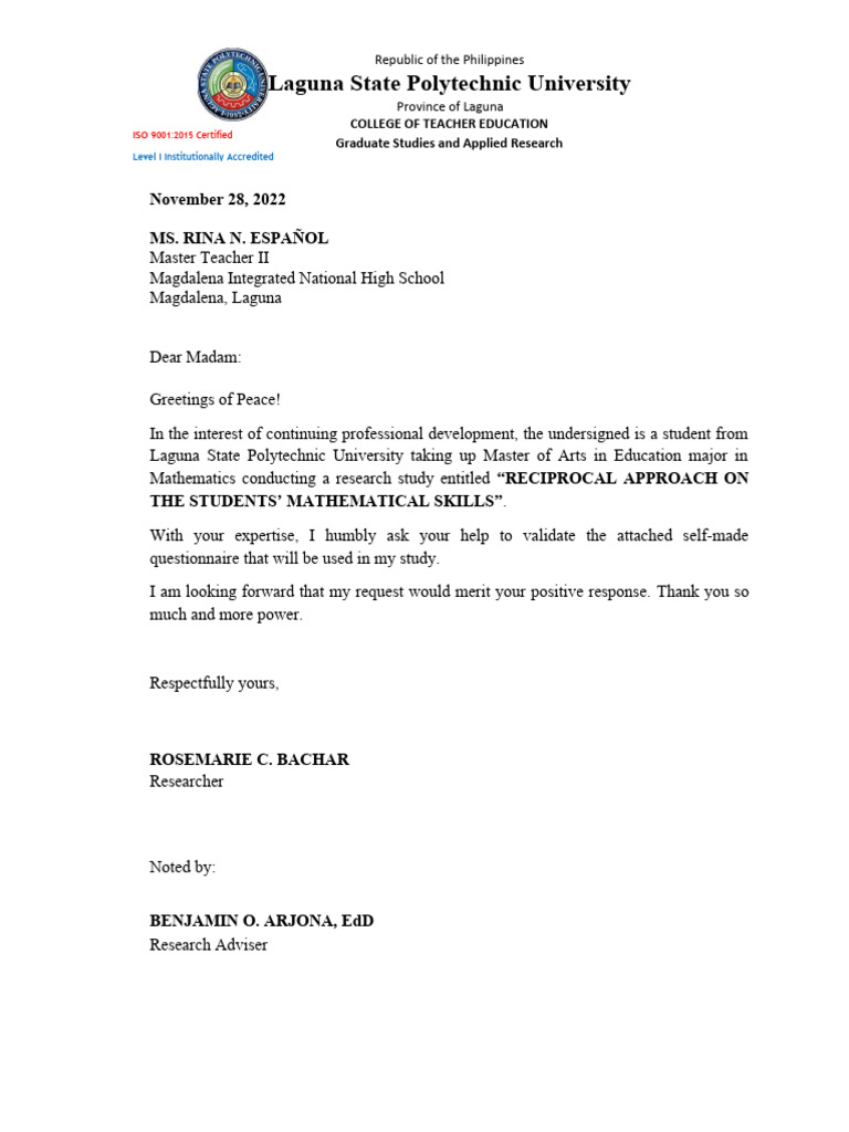 Letter | PDF | Qualifications | Academic Degree