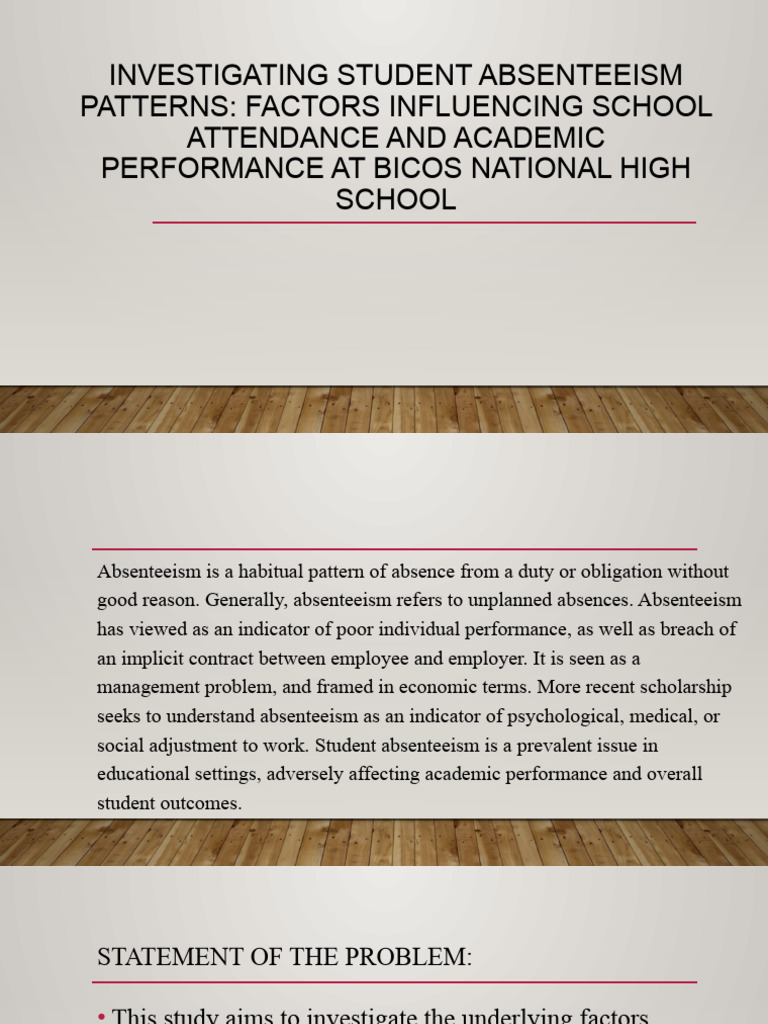Investigating Student Absenteeism Patterns | PDF | Artificial ...