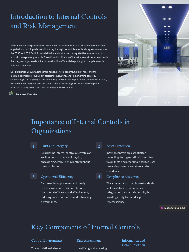 TOPIC 8 Internal control frameworks (e.g., COSO, COBIT) | PDF | Internal Control | Risk