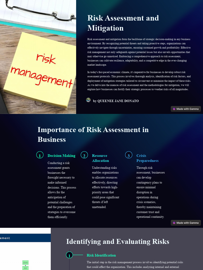 TOPIC 10 Risk-Assessment-and-Mitigation | PDF | Risk Management | Risk