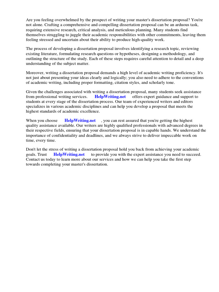 Example Masters Dissertation Proposal | Download Free PDF | Thesis ...