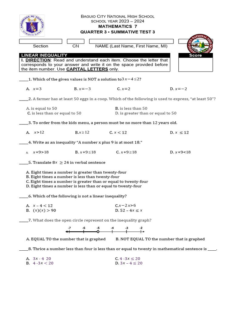 ST on Inequality | PDF | Inequality (Mathematics) | Mathematics