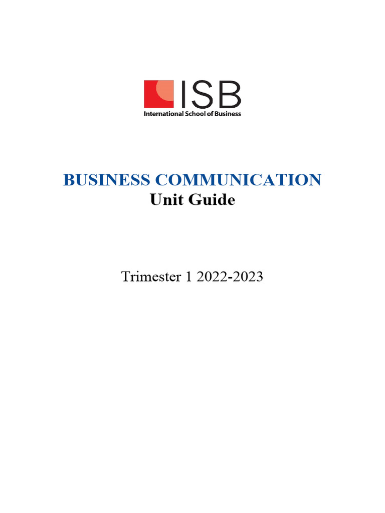 Business Communication Course Guide | PDF | Communication | Educational ...
