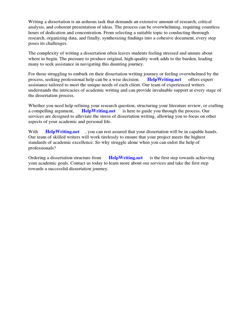 Dissertation Structure Order | Download Free PDF | Thesis | Methodology