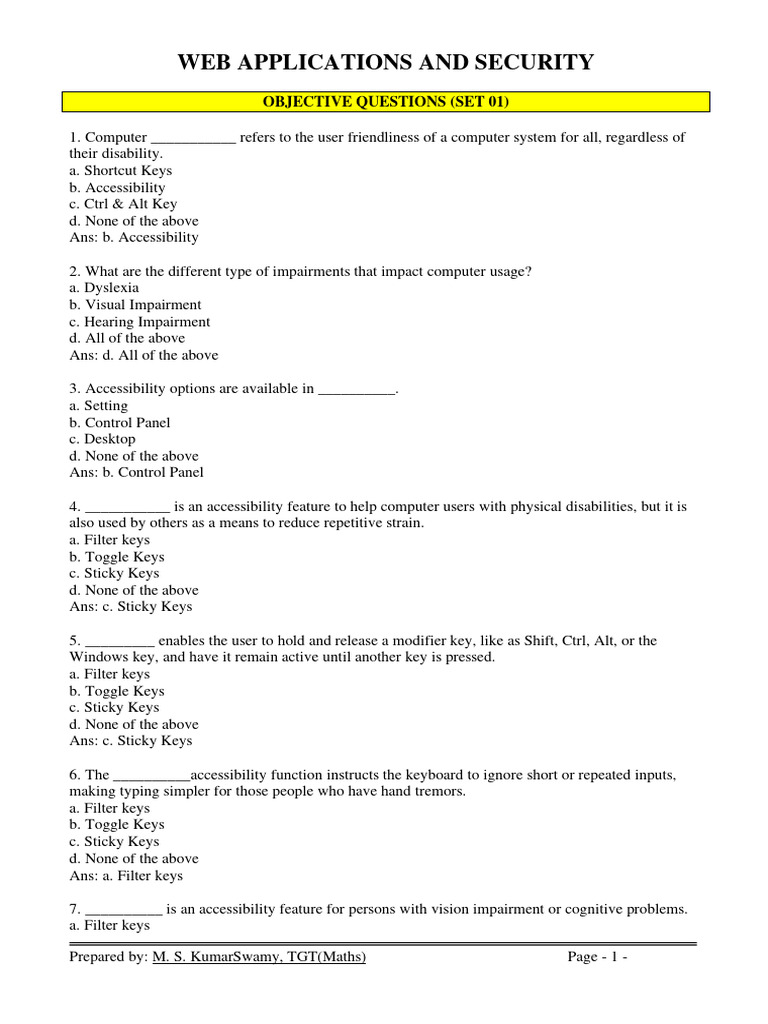 Web Applications and Security Quiz | PDF | Internet Access | World Wide Web