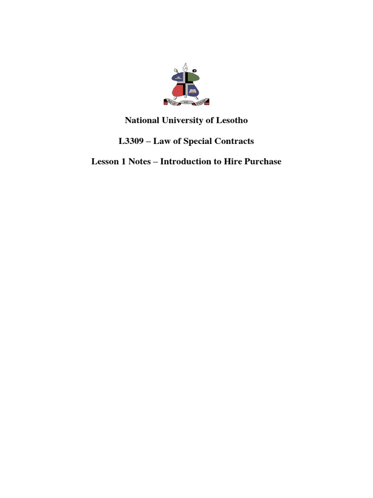 Overview of Hire Purchase Law | PDF | Lease | Prices