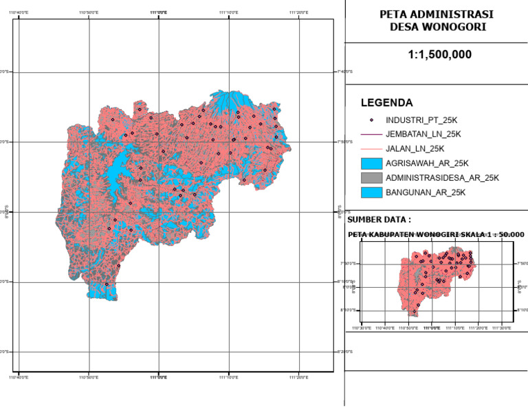 Peta Administrasi Wonogiri | PDF