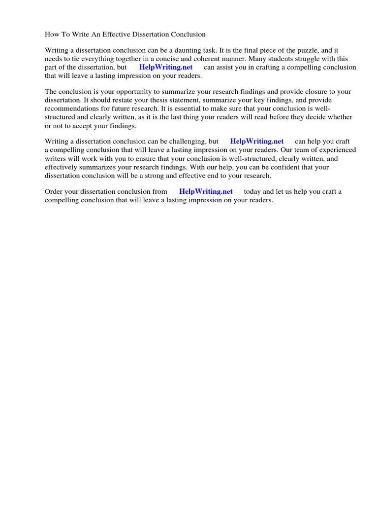 How to Write an Effective Dissertation Conclusion | PDF | Thesis | Essays