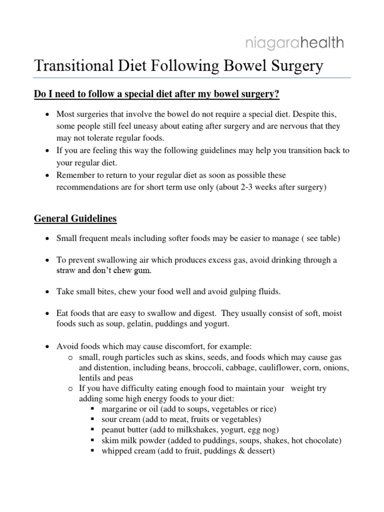 Surgery Transition Diet Following | PDF | Fruit | Foods