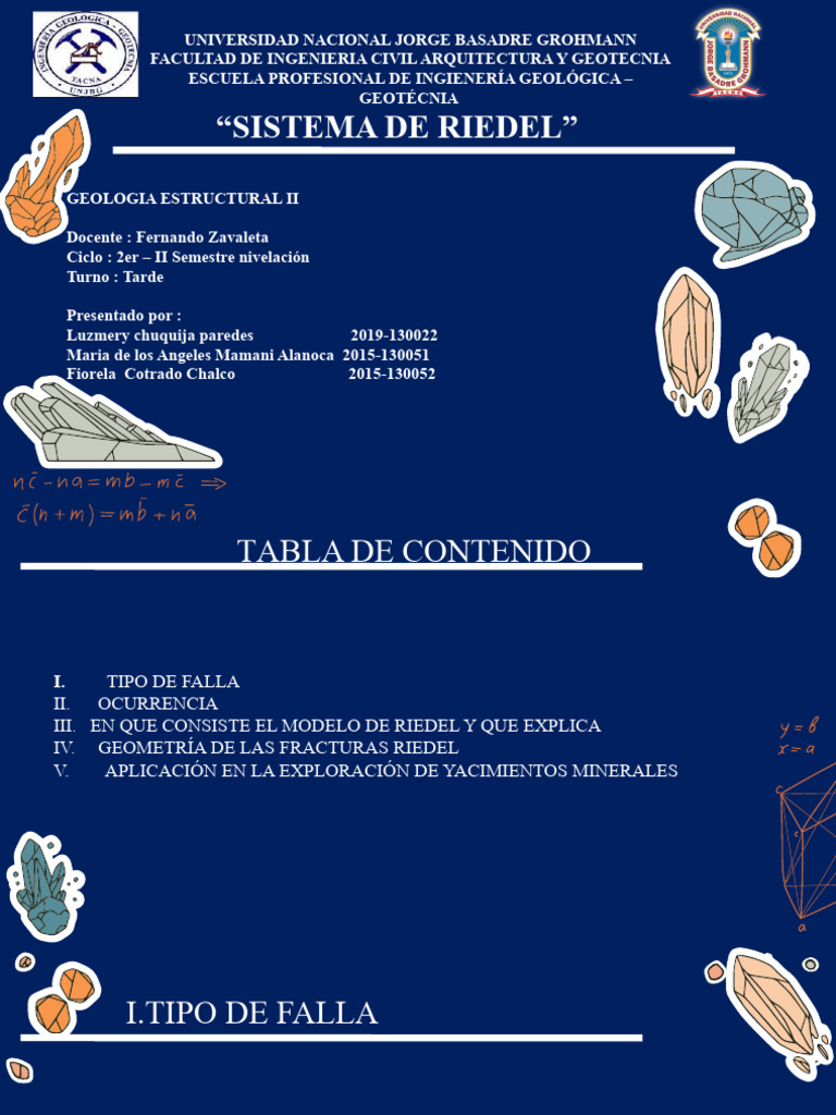 Estructural Nivelacion Riedel EXPO | PDF | Falla (geología) | Fractura