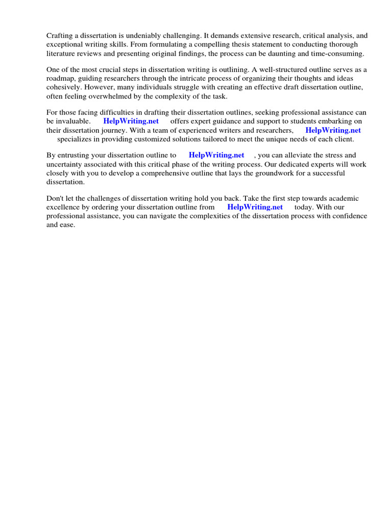 Draft Dissertation Outline | PDF | Thesis | Data Analysis