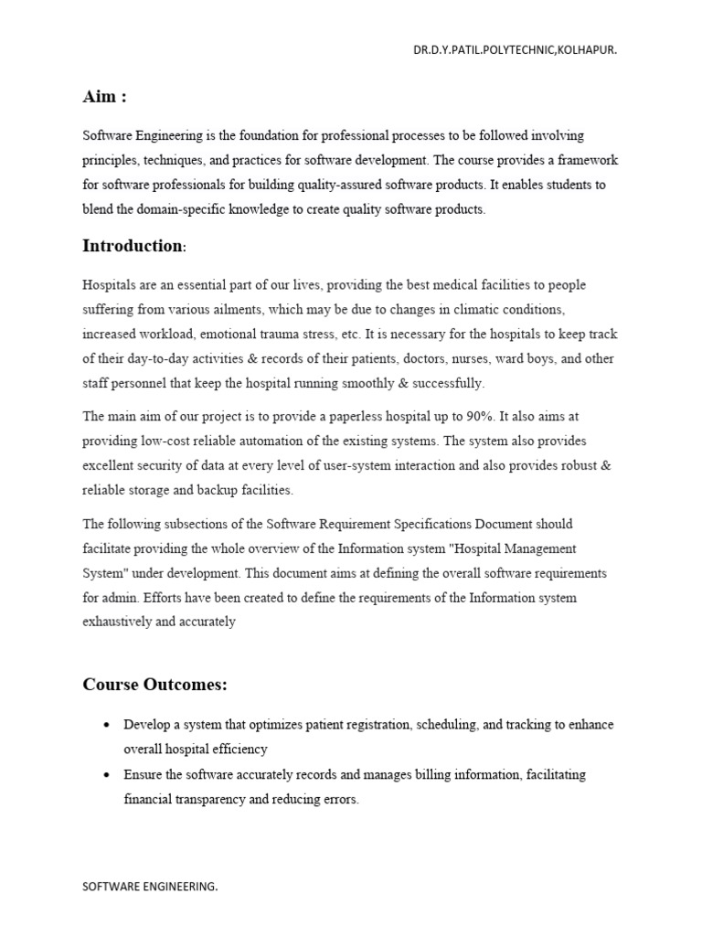 Hospital management system. software | PDF | Electronic Health Record ...