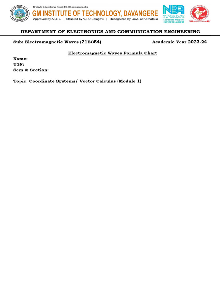 EMW-Formula List - Template 2 | PDF | Waves | Magnetic Field