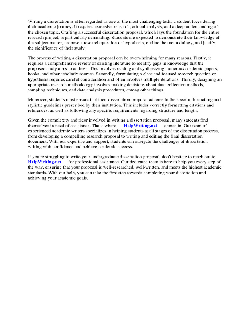 Sample Undergraduate Dissertation Proposal | PDF | Thesis | Methodology