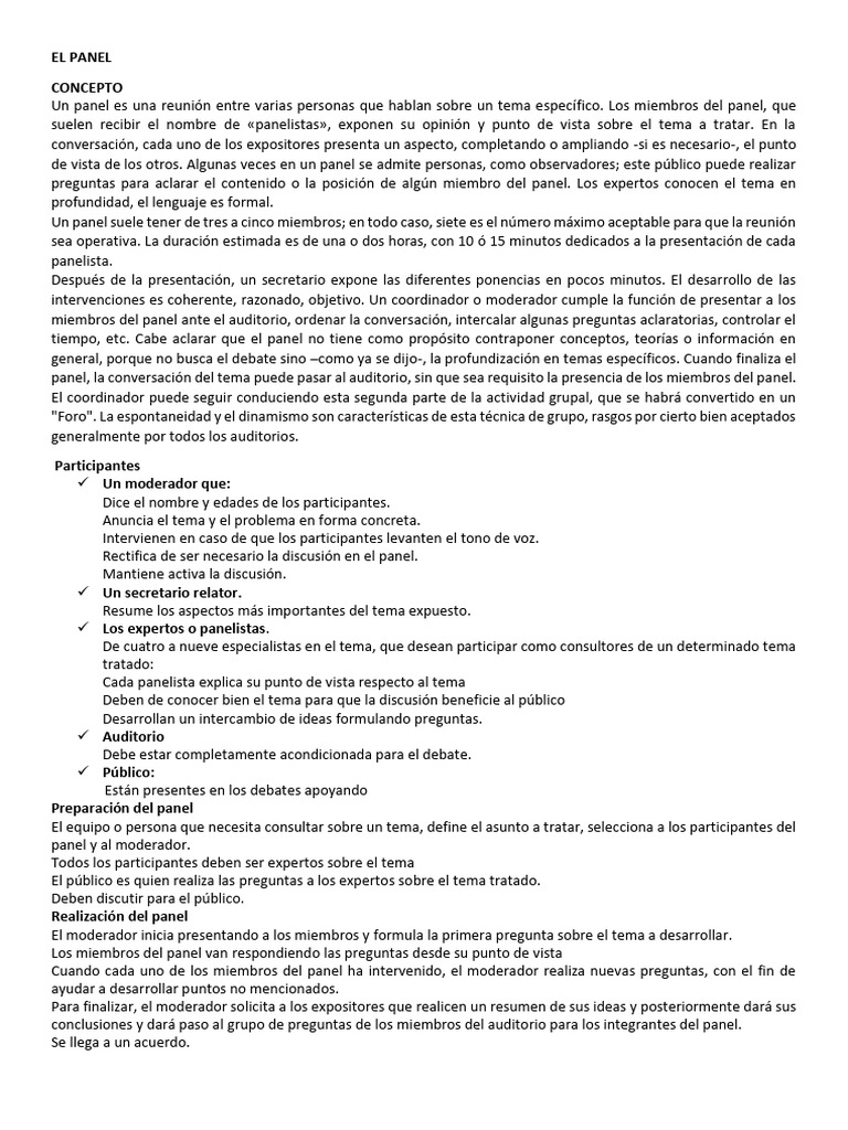 El Panel | PDF
