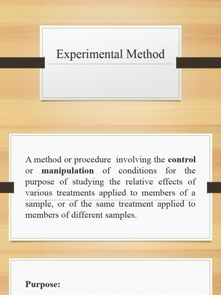 Experimental Method and Design For Students | PDF | Experiment | Methodology