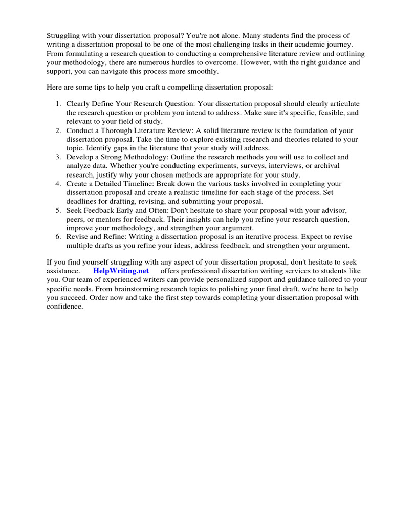 Tips For Dissertation Proposal | PDF | Thesis | Methodology