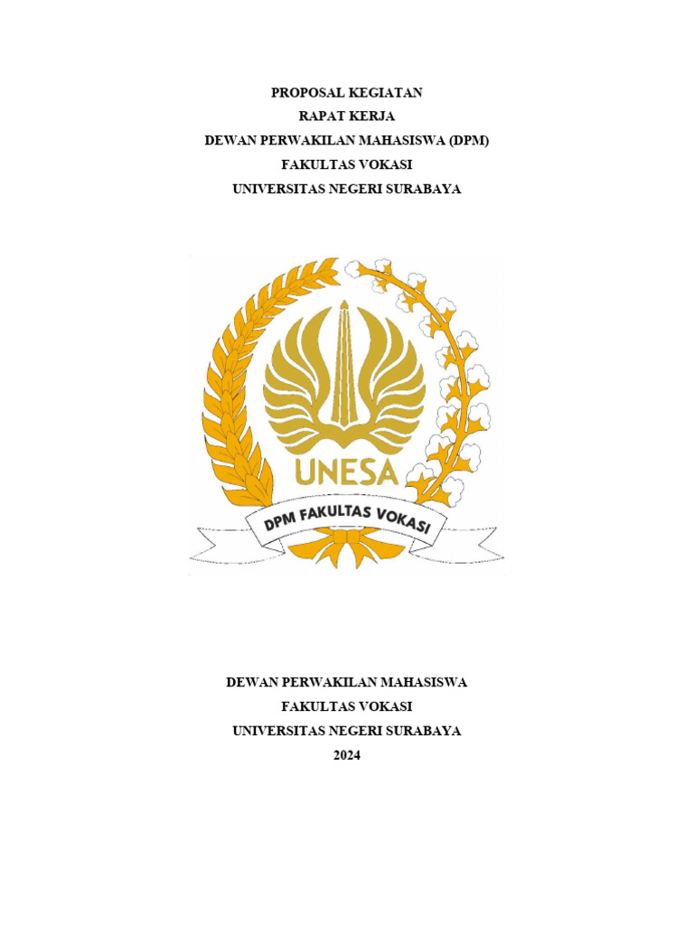 Proposal Kegiatan Raker DPM Voks 2024 | PDF | Karier & Perkembangan