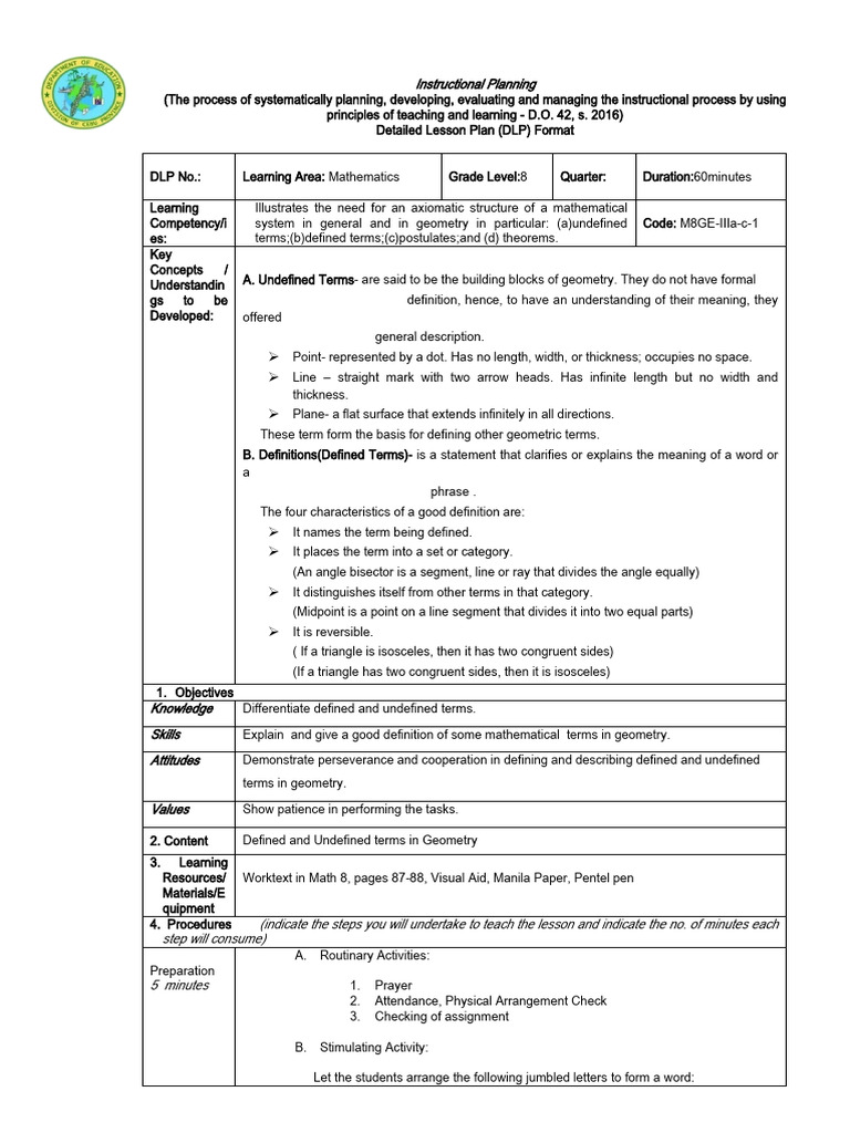 dlp-2 Math8q3 | PDF | Triangle | Perpendicular