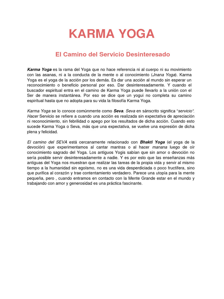 Karma Yoga | PDF | Yoga | Karma