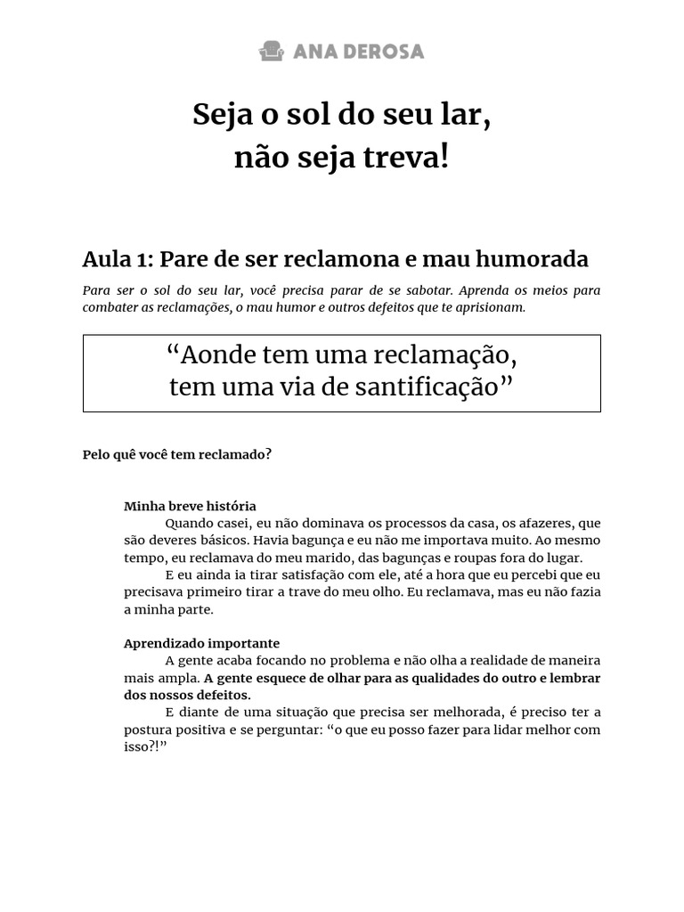 PDF Completo Seja o Sol Do Seu Lar | PDF | Oração | Amor