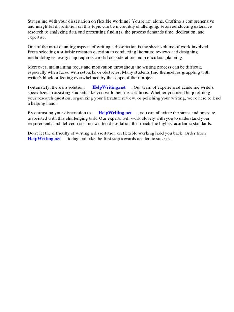 Dissertation Flexible Working | PDF | Employment | Employee Retention