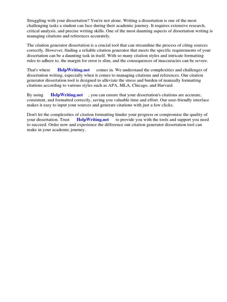 Citation Generator Dissertation Pdf Citation Apa Style