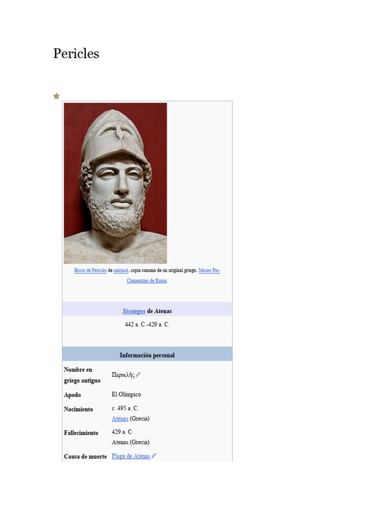 Pericles | PDF | Guerra del Peloponeso | Esparta