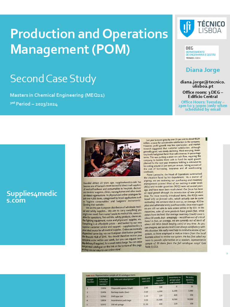 POM Case Study: Inventory Management Analysis | PDF