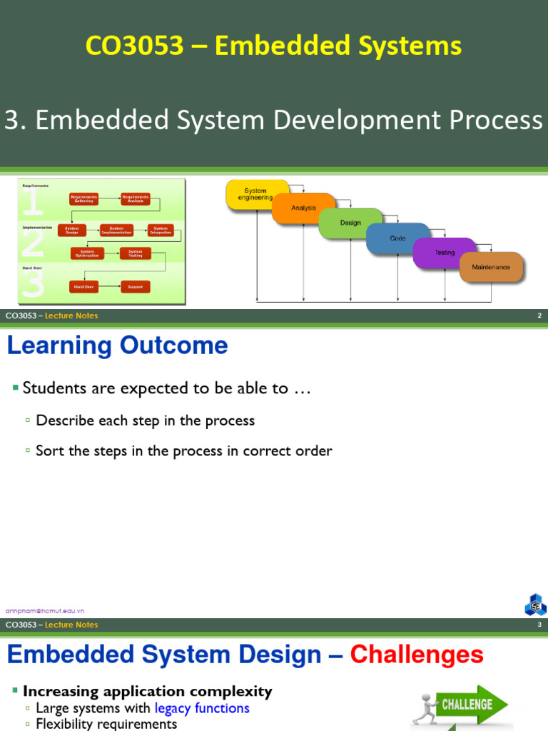 CO3053 - Lecture 3 - Embedded Systems Development Process | PDF | Embedded System | System