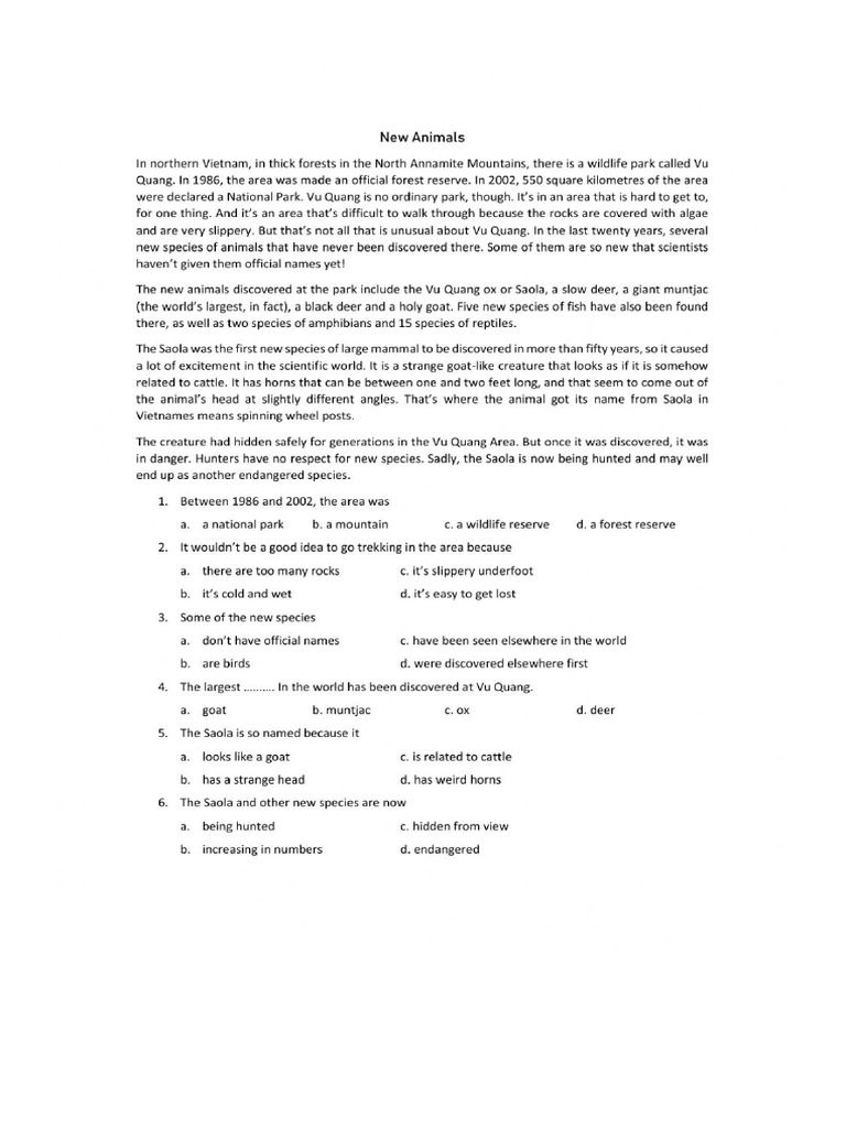 reading exercise | PDF