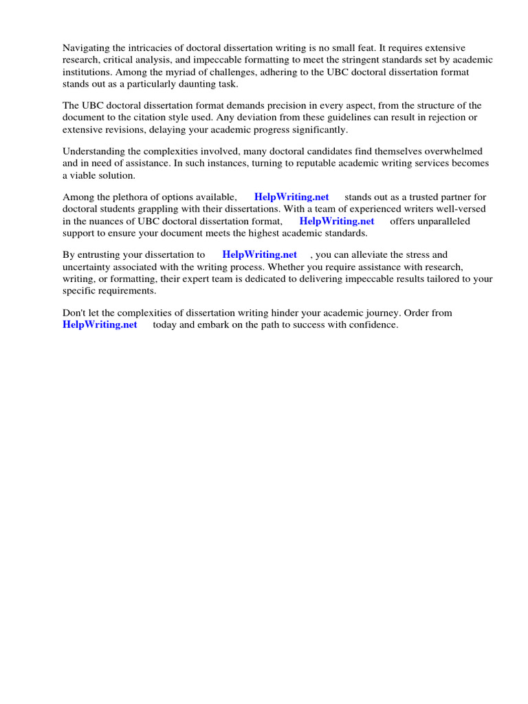 UBC Dissertation Writing Help | PDF | Computers