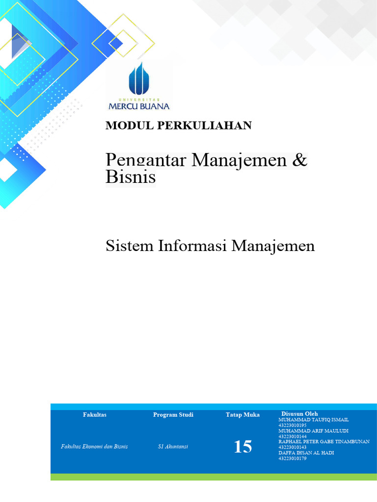 Modul TM 15 KELOMPOK 14, Sistem Informasi Manajemen | PDF