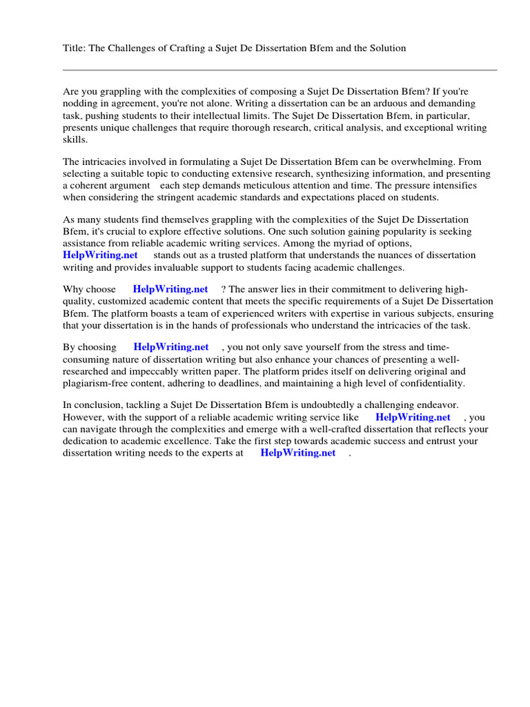 Sujet de Dissertation Bfem | PDF
