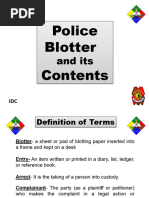 Police Blotter Guidelines and Procedures | PDF | Police | Inspector