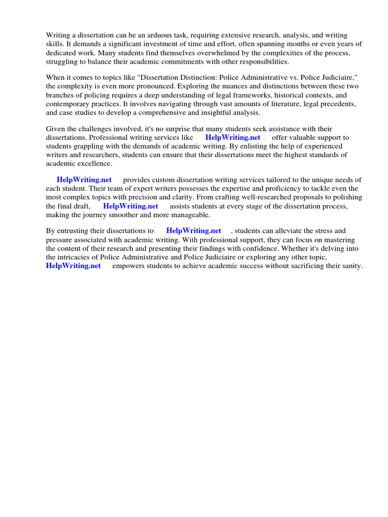 Dissertation Distinction Police Administrative Police Judiciaire | PDF